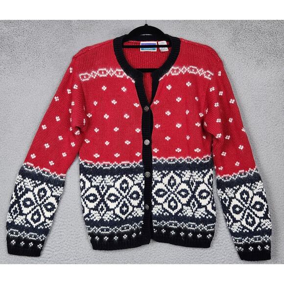 Northcrest | Sweaters | Northcrest Sweater Womens Small Red Cardigan ...